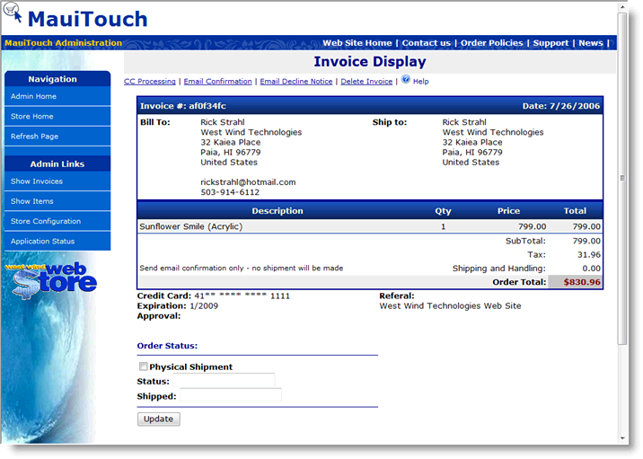 Step 5 - Check out the Web Store - West Wind Web Store .NET
